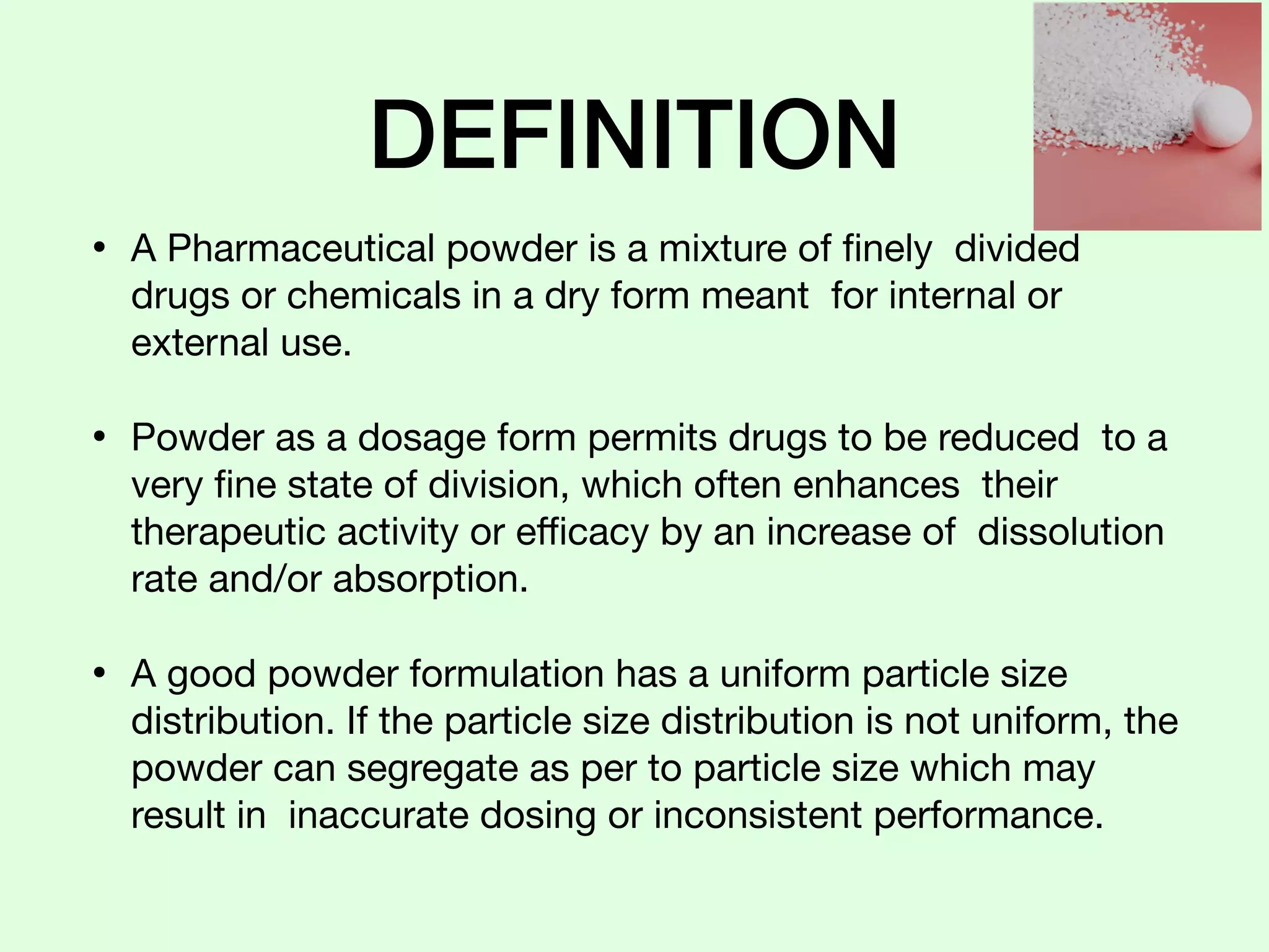 Powder dosage forms | PDF