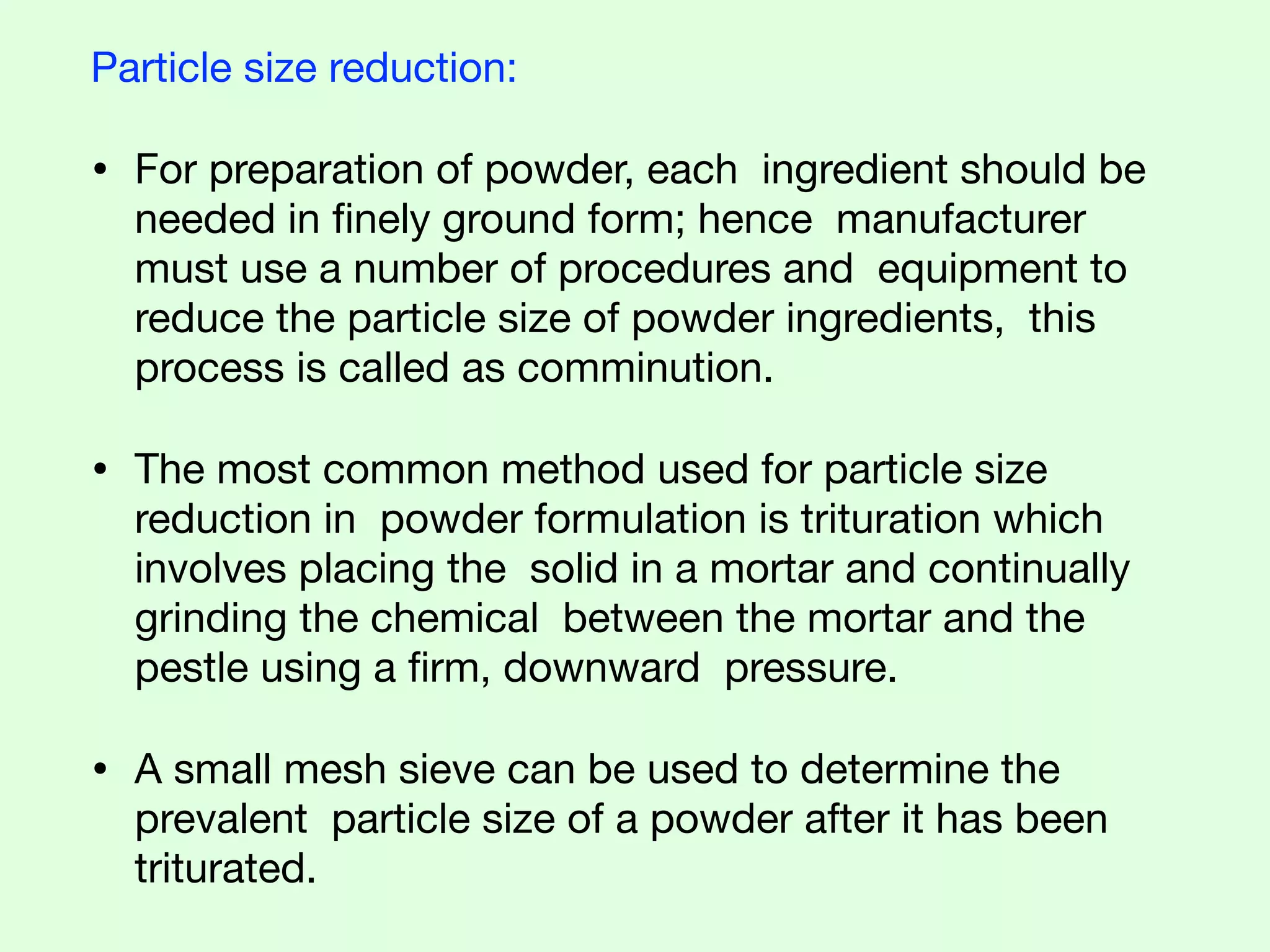 Powder dosage forms | PDF