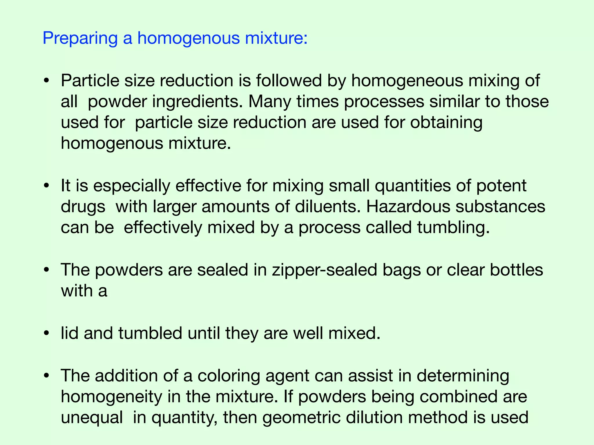 Powder dosage forms | PDF