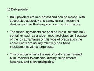 Powder dosage forms | PDF