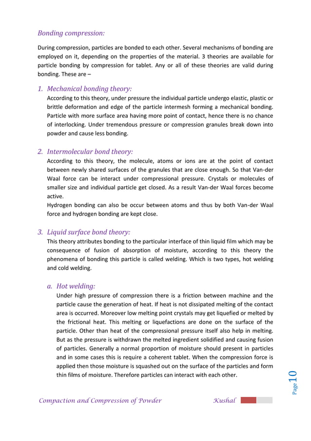 Compaction and compression of powder | PDF | Chemistry | Science