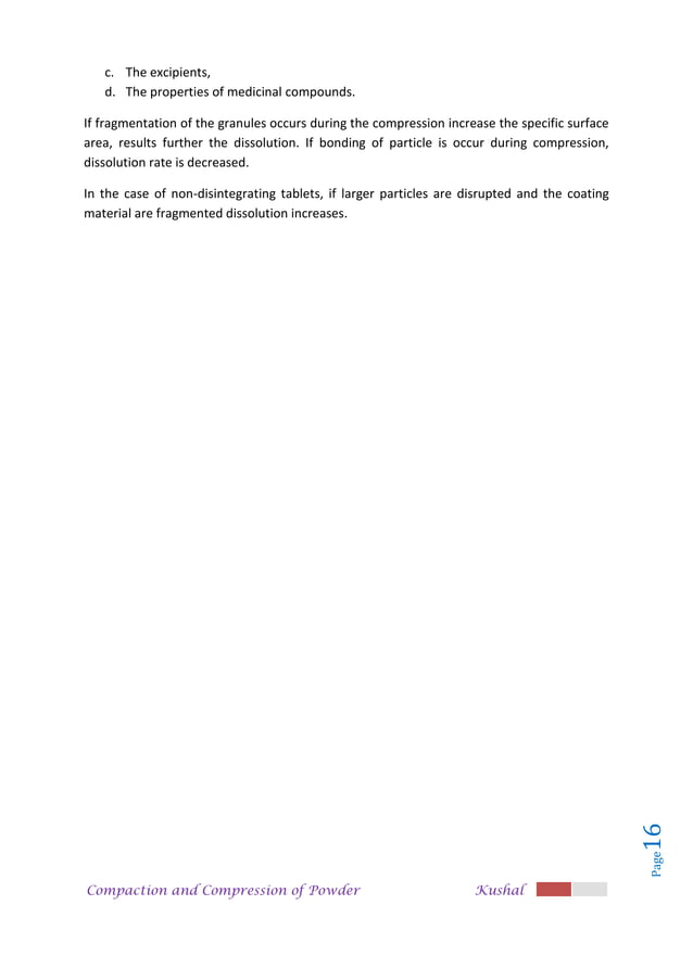 Compaction and compression of powder | PDF | Chemistry | Science