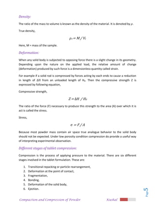 Compaction and compression of powder | PDF