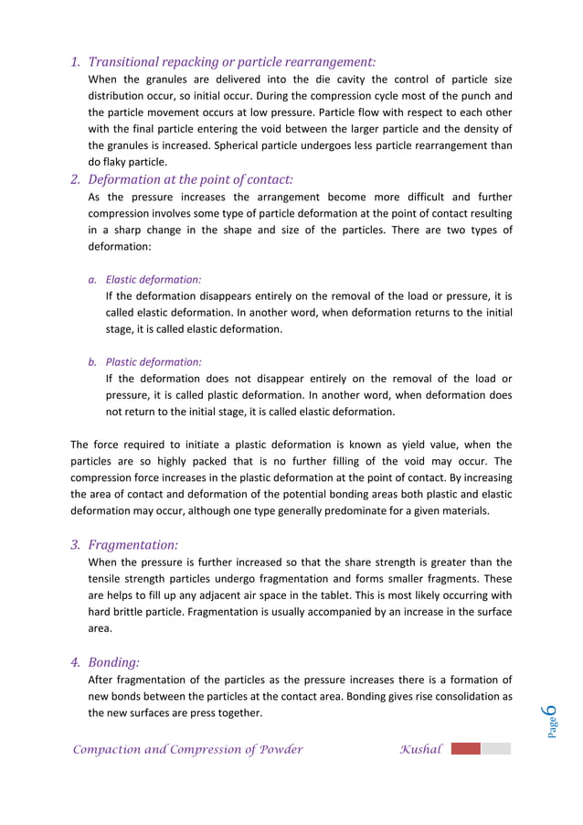 Compaction and compression of powder | PDF | Chemistry | Science