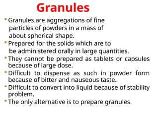 powder and granules for pharmacy students | PPTX