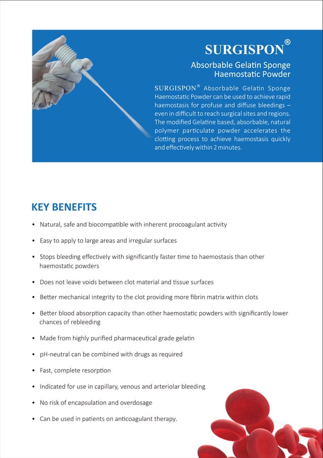 SURGISPON Absorbable Gelatin Sponge Haemostatic Powder | PDF