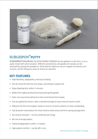 SURGISPON Absorbable Gelatin Sponge Haemostatic Powder | PDF
