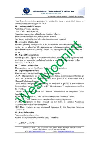 Powdered nbr material safety data sheet | PDF