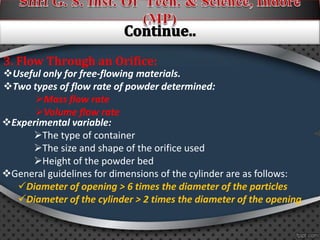 Powder flow testing and control | PPTX