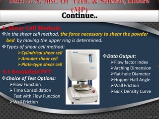 Powder flow testing and control | PPTX