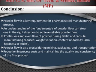 Powder flow testing and control | PPTX