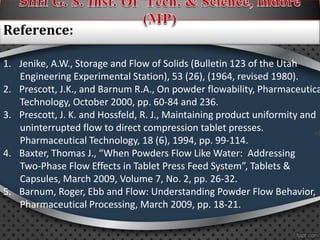 Powder flow testing and control | PPTX
