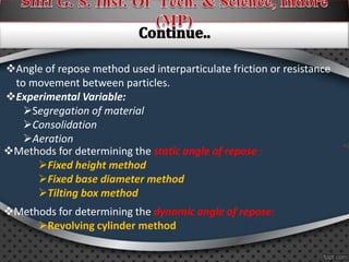 Powder flow testing and control | PPTX
