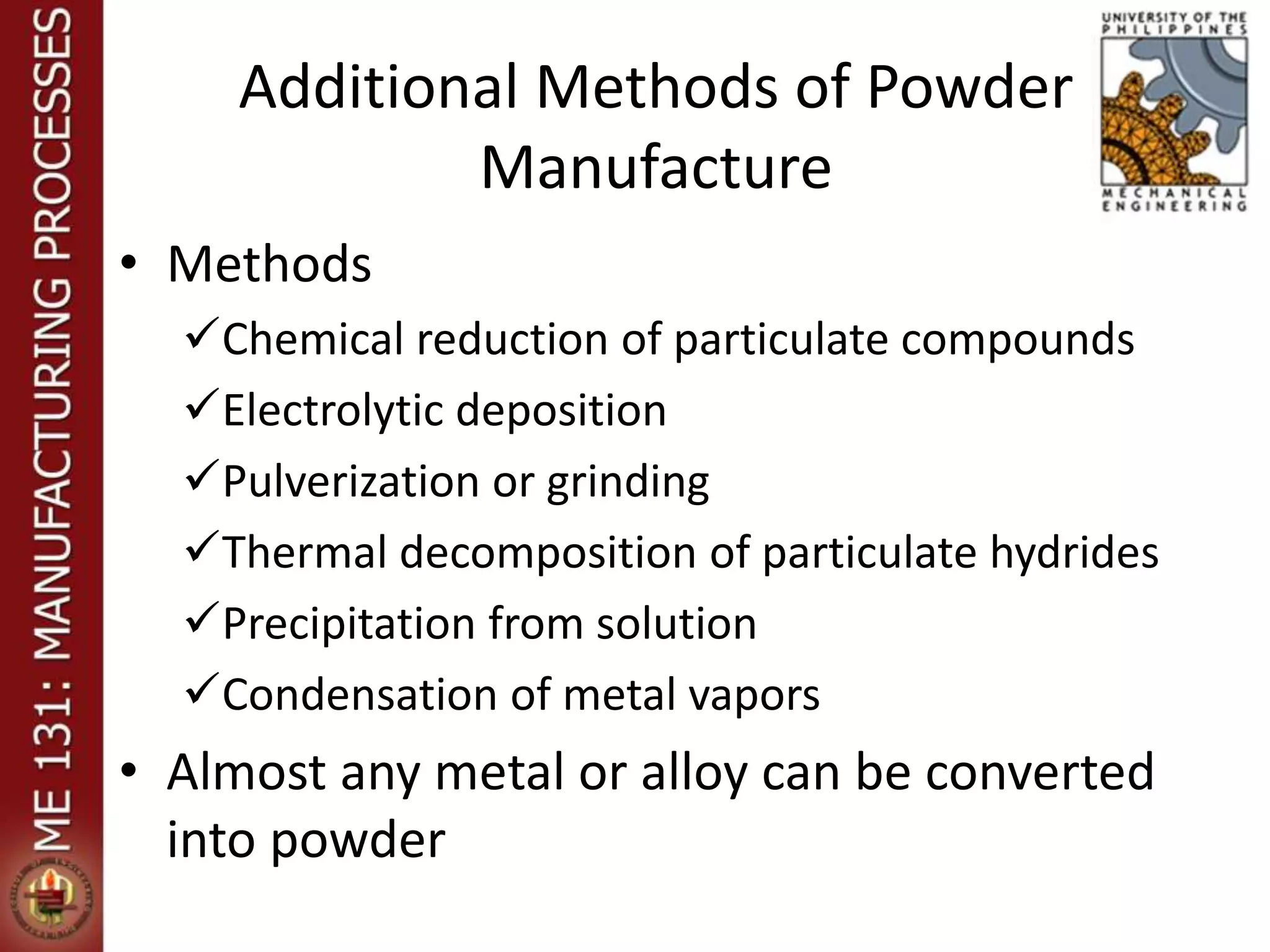 Powder Metallurgy.pptx | Chemistry | Science