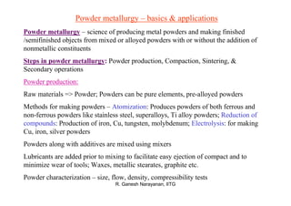 Basic of Powder metallurgy and application .pdf