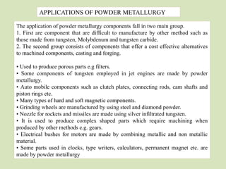 Powder Metallurgy for Mechanical Engineering | PPTX