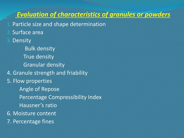 Quality control test for powders | PPTX