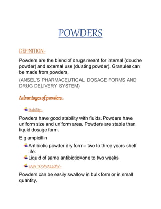 Powders | DOCX