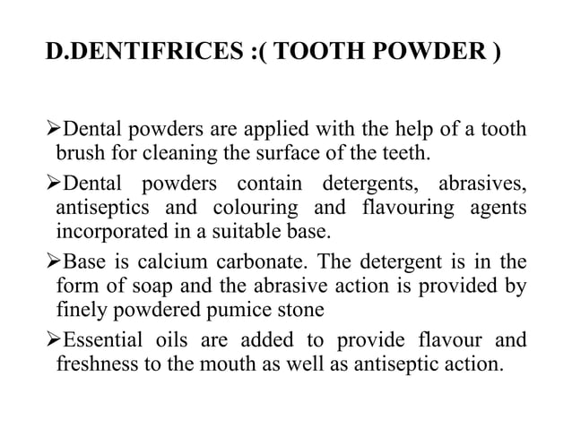 Powders | PPTX | Oral care | Personal Care
