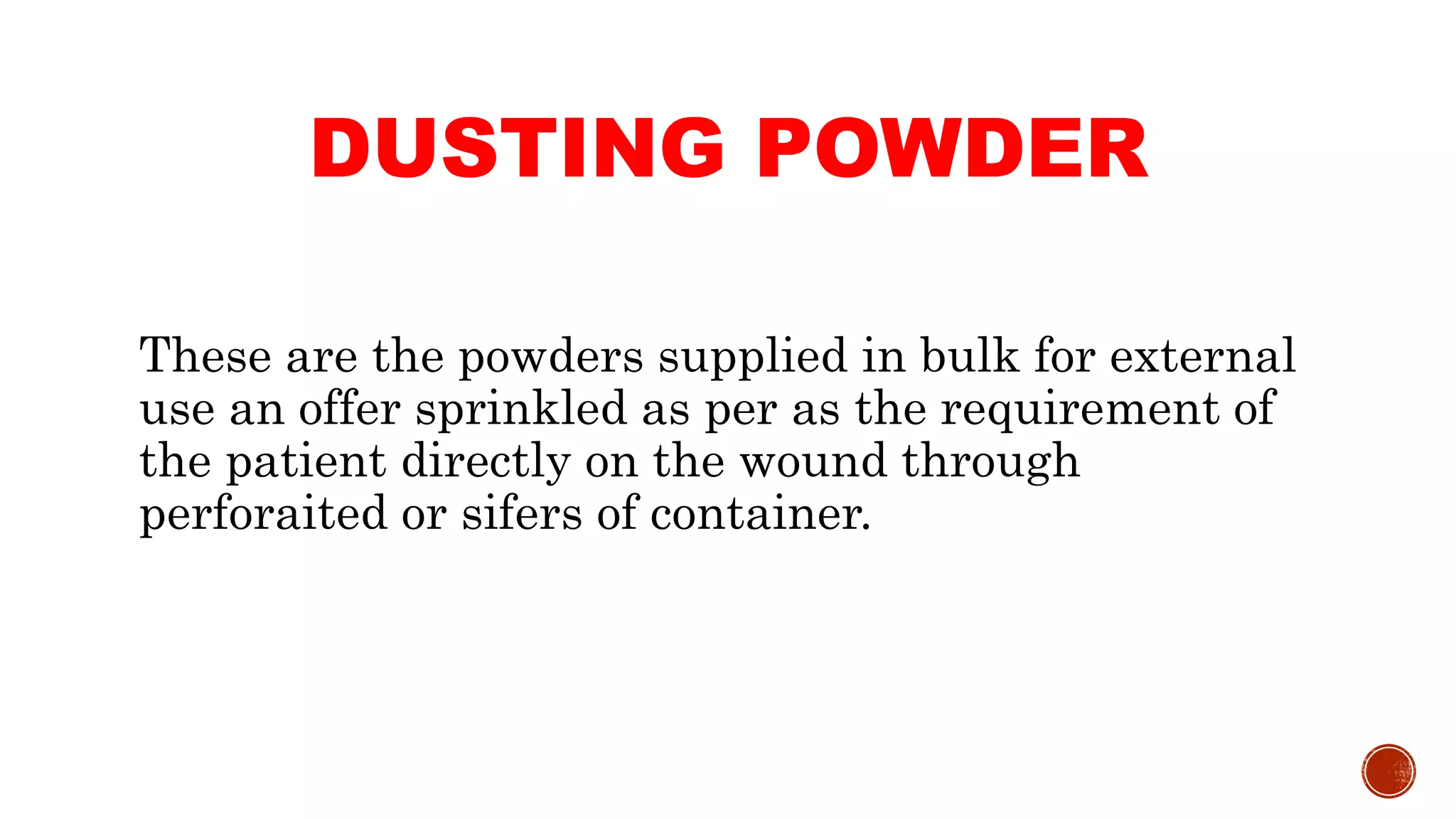 Powders and its types | PPTX