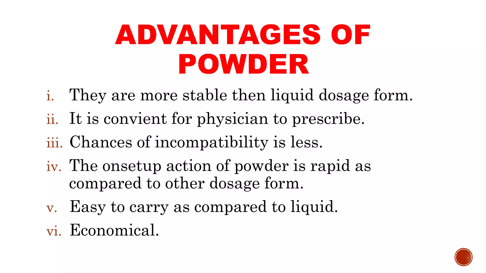 Powders and its types | PPTX
