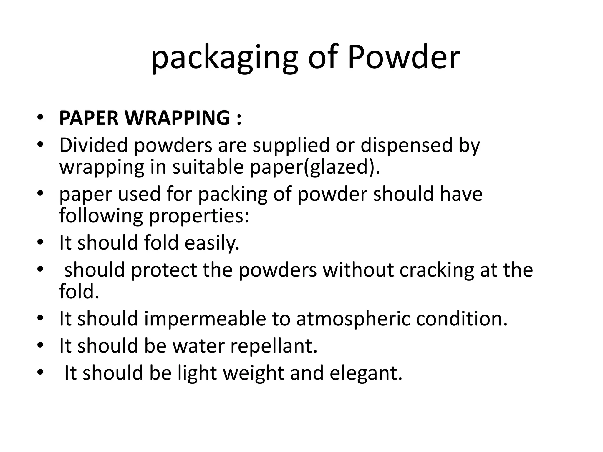 Powders | PPTX