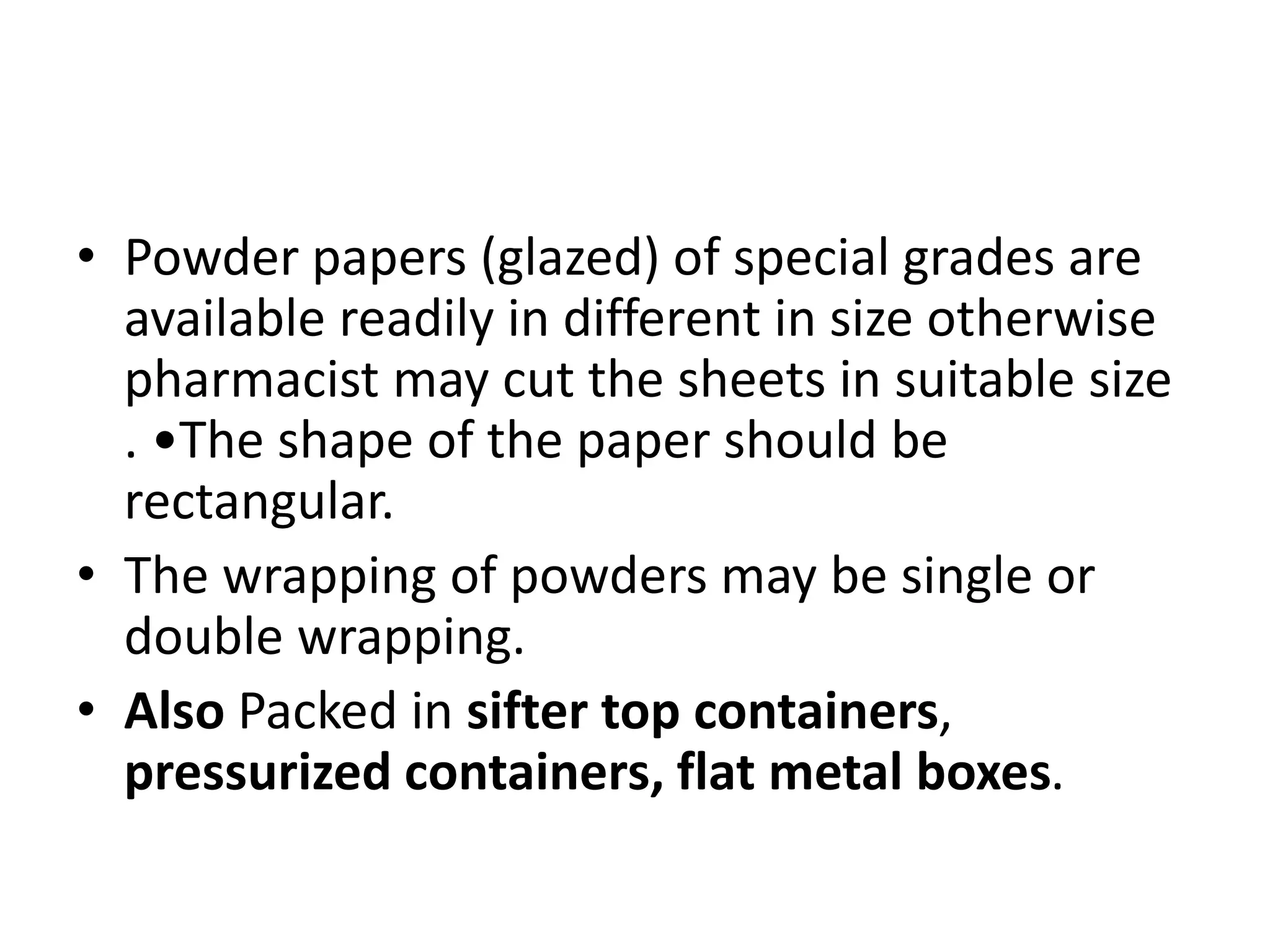 Powders | PPTX