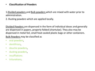 PowerPoint presentation on Powders: pharma | PPTX
