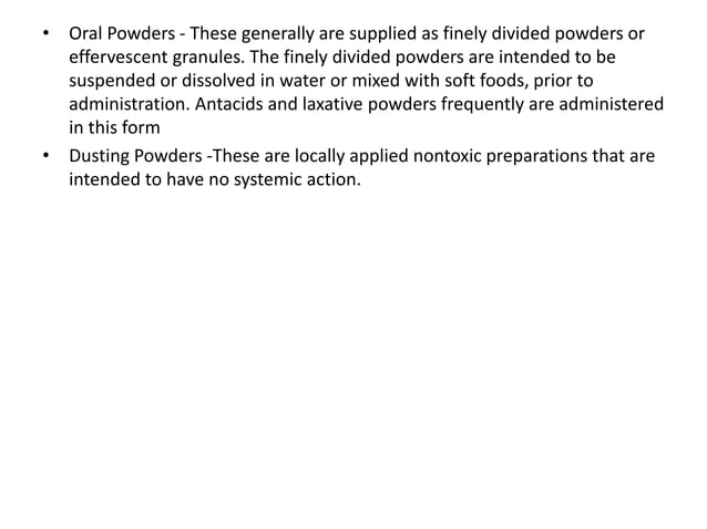 PowerPoint presentation on Powders: pharma | PPT