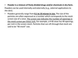 PowerPoint presentation on Powders: pharma | PPTX