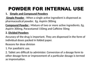 B.PHARM SEMESTER I PHARMACEUTICS POWDERS.pptx