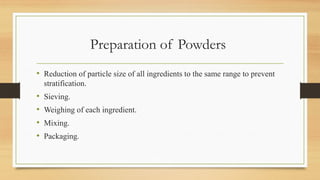 Powders 1.pptx and their types dosage form | PPTX