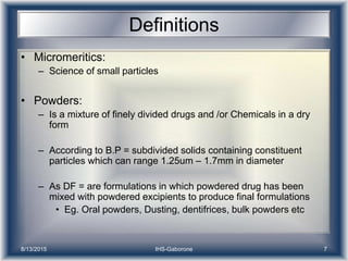 Powders and granules | PPTX