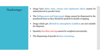 B. Pharm Powders and Its Classifications | PPTX