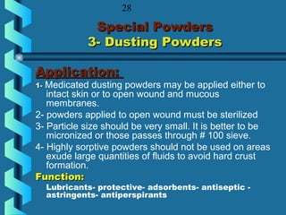 Powders,modified, lec 8 | PPT