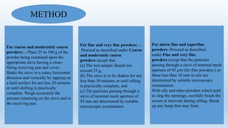 Powders fineness determination | PPT