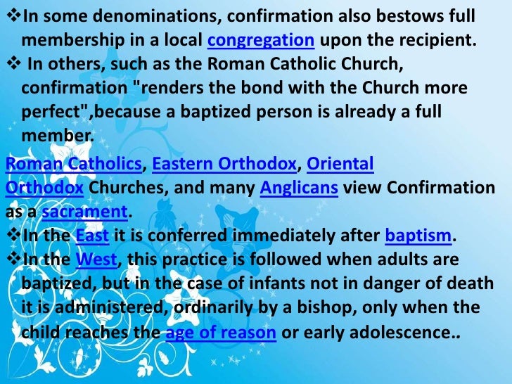 Explanation Of The Sacrament Confirmation