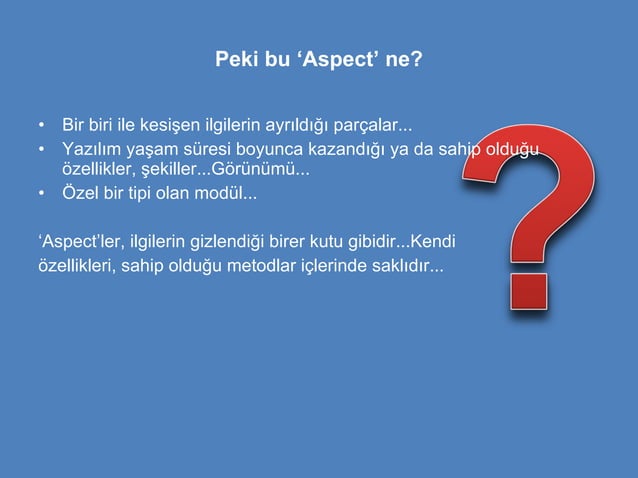 'Aspect Oriented' Programlama | PPT