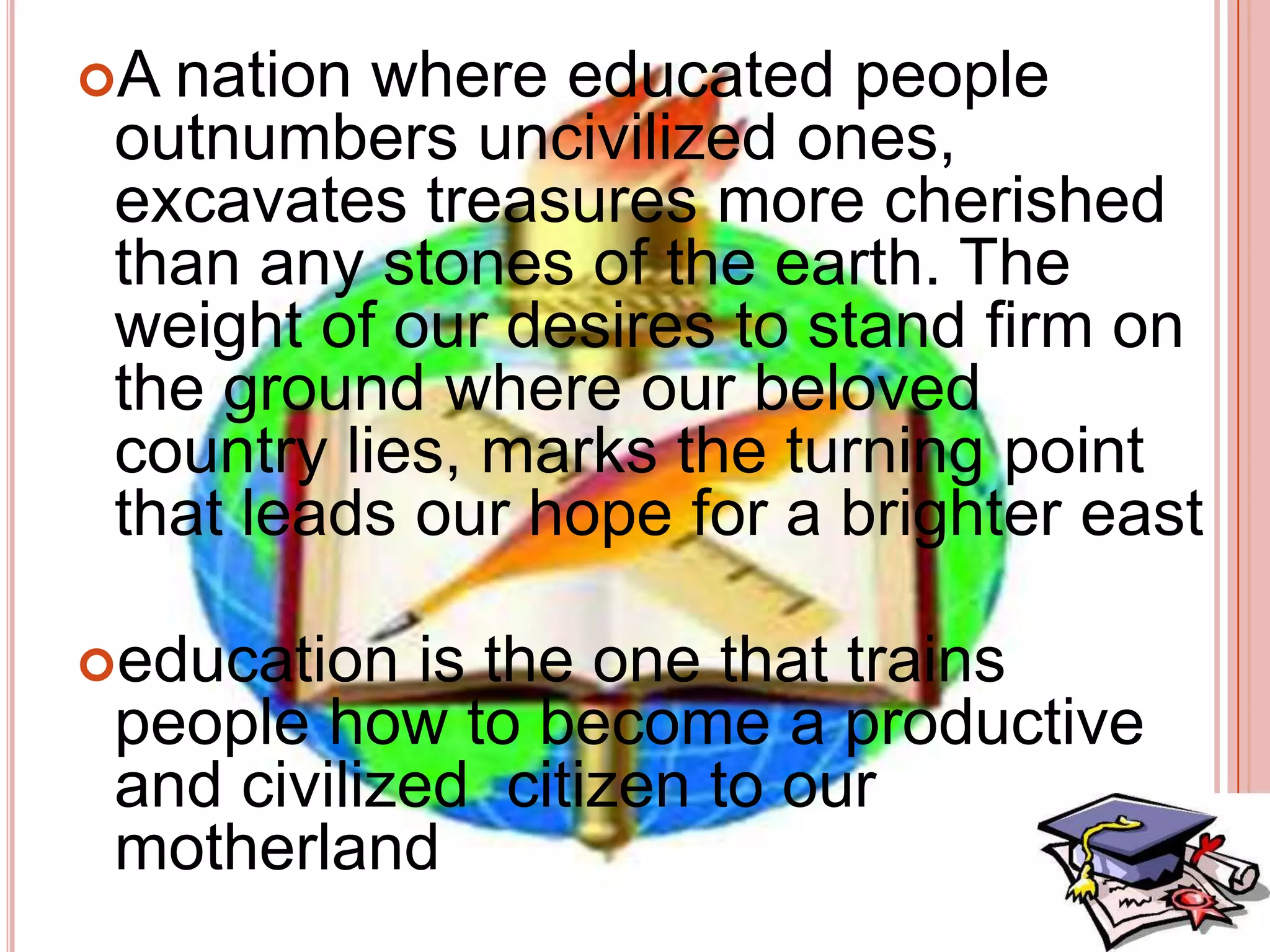 Through Education Our Motherland Receives Light | PPTX
