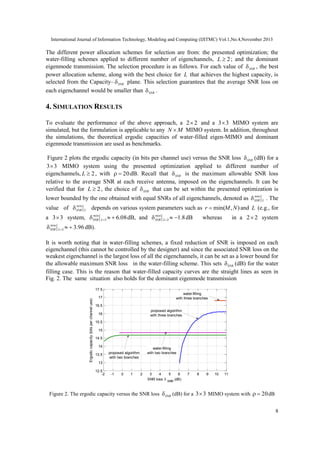 POWER ALLOCATION FOR CAPACITY MAXIMIZATION IN EIGEN-MIMO WITH OUTPUT SNR CONSTRAINT | PDF