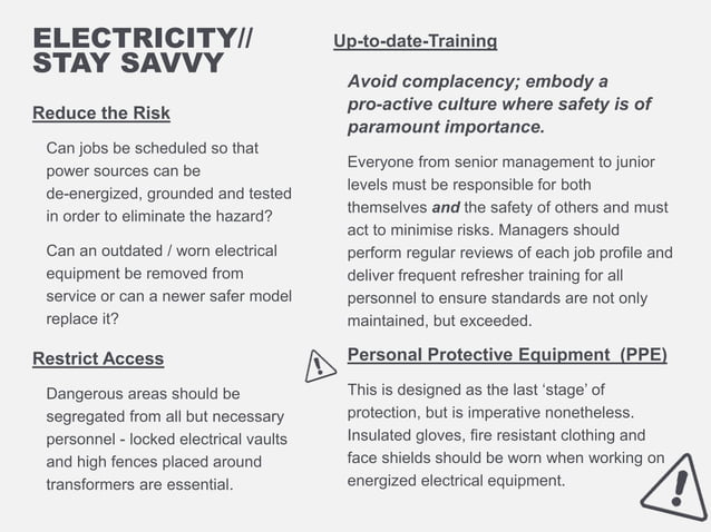 Stay Safety Savvy in the Power Industry | PPT