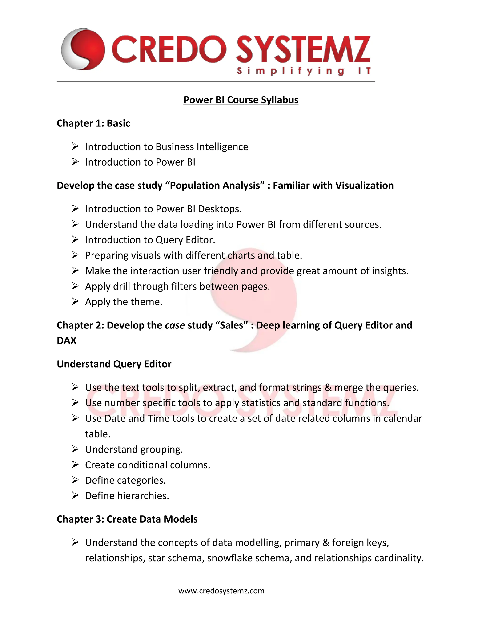 Power BI Course in Chennai - Credo Systemz | PDF