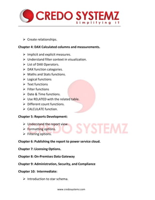 Power BI Course in Chennai - Credo Systemz | PDF