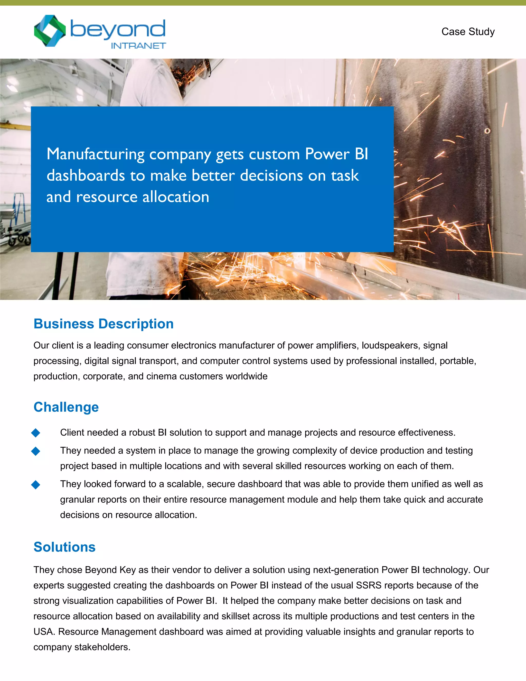 Power BI Dashboards For Resource Management | PDF