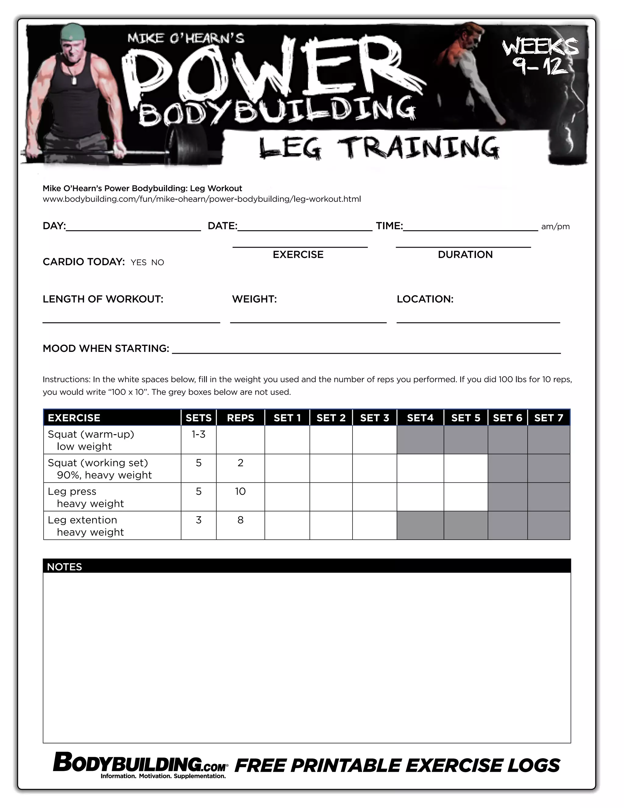 Power bodybuilding-12-week-logs | PDF