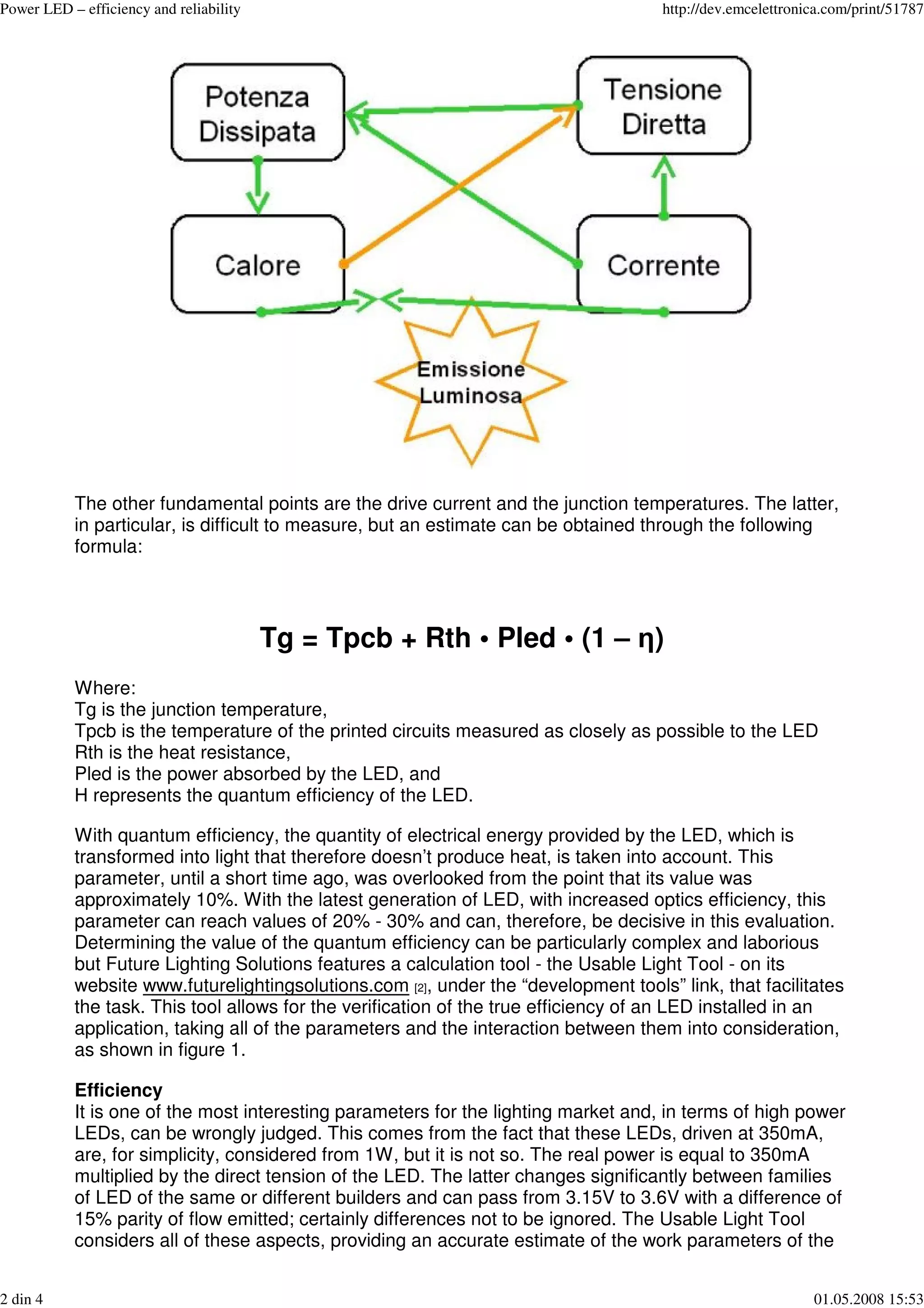 Power Led – Efficiency And Reliability | PDF