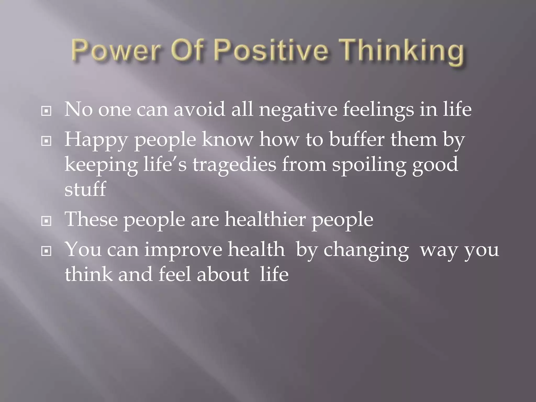 Power Of Positive Thinking | PPT