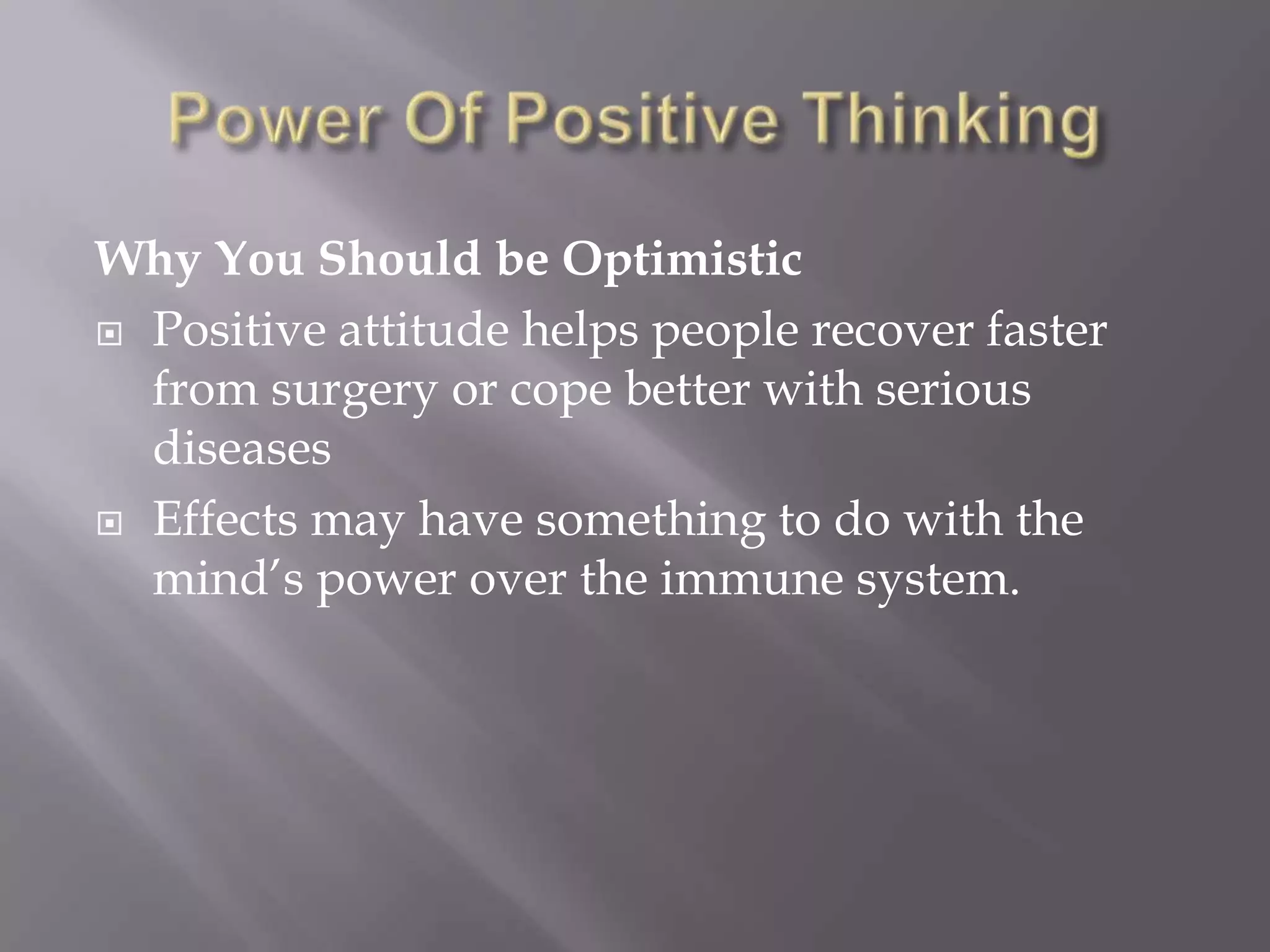 Power Of Positive Thinking | PPTX