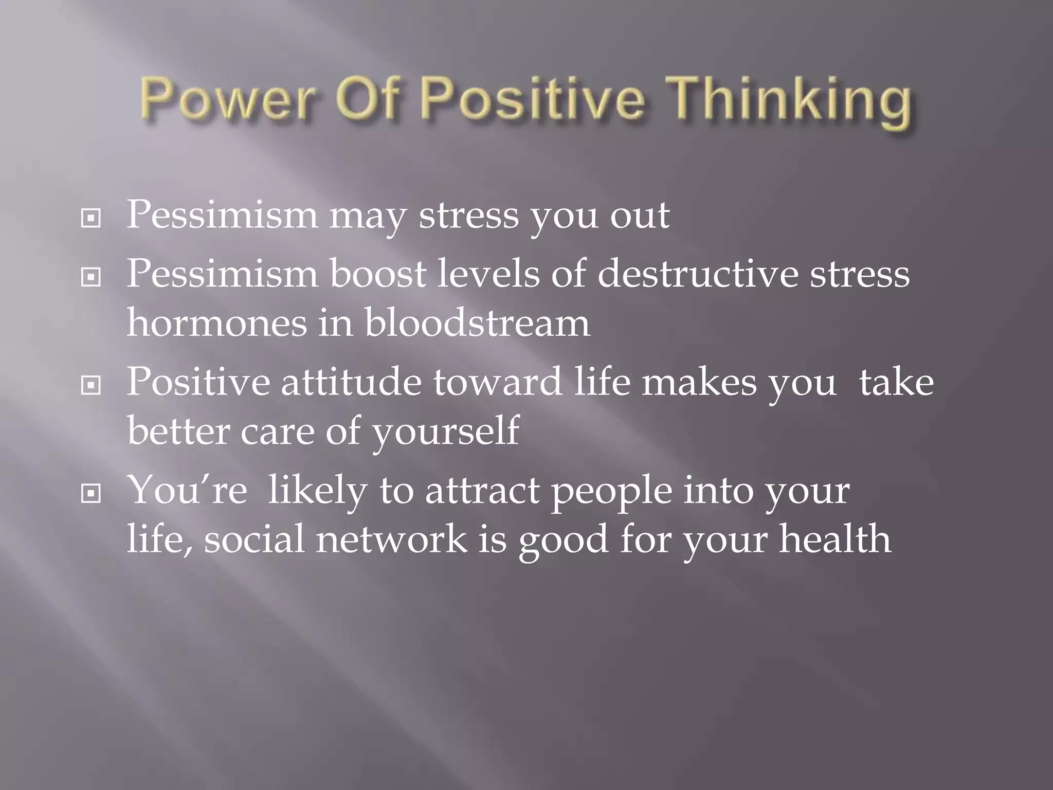 Power Of Positive Thinking | PPTX