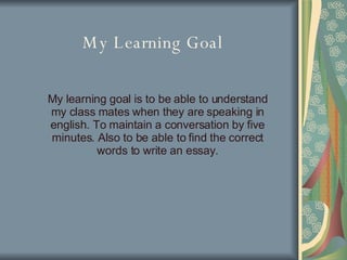 Learning Goal | PPT